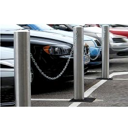 Bollards Stainless Steel with Eyelets & Chain 900mm above ground ...