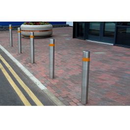 Stainless Steel Bollards Grade 304 Including Hi-Vis Top Reflective Tape ...