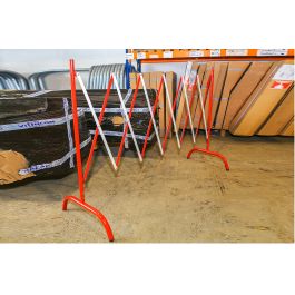 Safety Barrier in Steel, 1m high and Expanding to 3m Wide to mark off ...